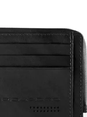 PIQUADRO Logo-embossed Leather Cardholder - Black