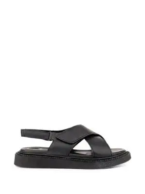 SERGIO MORETTI FIRENZE Crossover-strap Touch-strap Sandals - Black