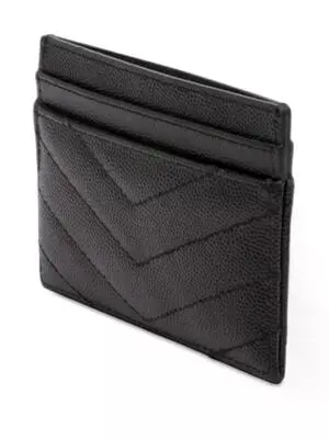 Saint Laurent 2023 Grain De Poudre Cassandre Matelasse Case Card Holder - Black