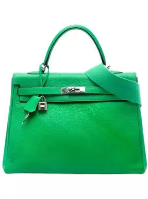Hermès 2023 Clemence Kelly Ii Retourne 35 Satchel - Green
