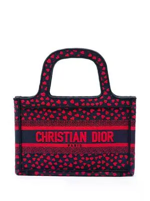 Dior 2021 Mini Embroidered Canvas Pop Heart I Love Paris Book Tote Handbag