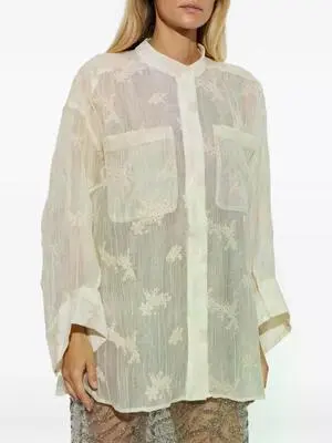 Munthe Fortunato Embroidered Sheer Shirt