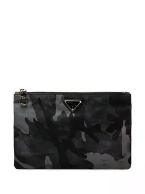 Prada Tessuto Camouflage Clutch Bag - Blue