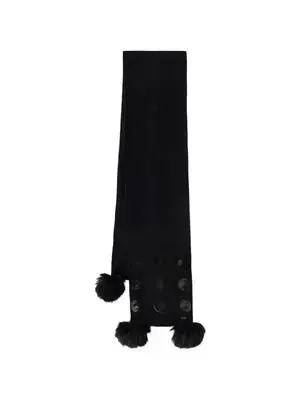 Joseph Ribkoff Sequin-embellished Pompom-trim Scarf - Black