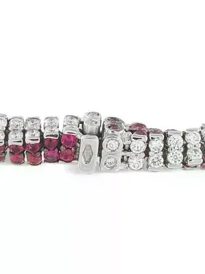 ASSAEL 18k White Gold Ruby And Diamond Snake Bracelet