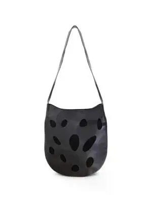 NICCOLO PASQUALETTI Cut-out Leather Shoulder Bag - Black