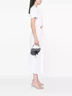 Dior 2018 Mini Oblique Canvas Saddle Bag - Blue