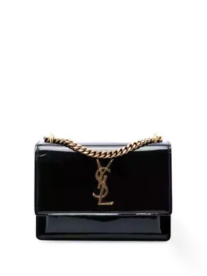 Saint Laurent 2018 Small Patent Monogram Sunset Crossbody Bag - Black