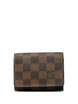 LOUIS VUITTON 2006 Damier Ebene Enveloppe Carte De Visite Card Holder - Brown