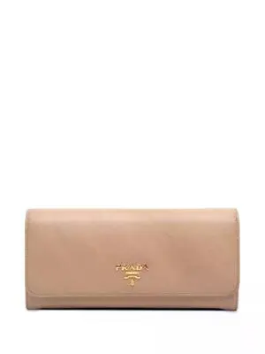 Prada 2010-2025 Saffiano Continental Flap Wallet Long Wallets - Neutrals