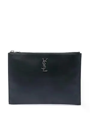 Saint Laurent Leather Monogram Ipad Case Clutch Bag