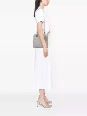 Dior Patent Cannage Lady Satchel - Grey