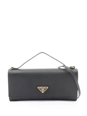 Prada 2020s Triangle-logo Two-way Handbag - Black