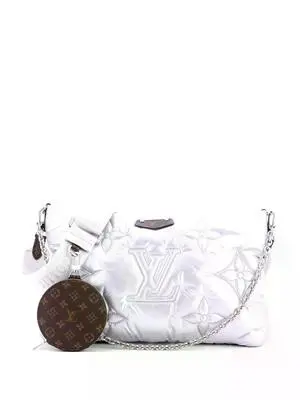 LOUIS VUITTON Maxi Multi Pochette Accessoires Monogram Quilted Econyl Nylon Crossbody Bag - Silver