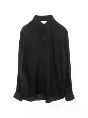 Saint Laurent 2010s Floral-jacquard Shirt - Black