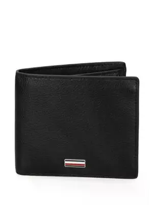 Tommy Hilfiger Logo-plaque Pebbled-leather Wallet - Black