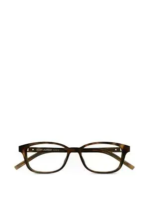 Saint Laurent Tortoiseshell Rectangle-frame Eyeglasses - Brown