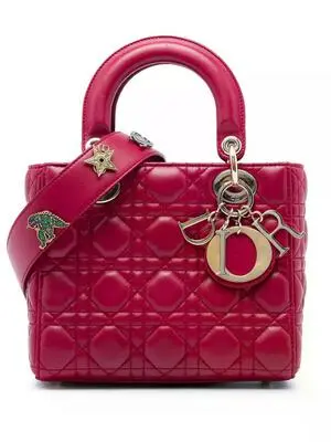 Dior Lambskin Cannage Lady Satchel - Red