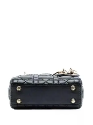 Dior Micro Lambskin Cannage Lady Satchel - Black