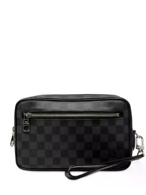 LOUIS VUITTON Damier Graphite Kasai Clutch Bag - Black