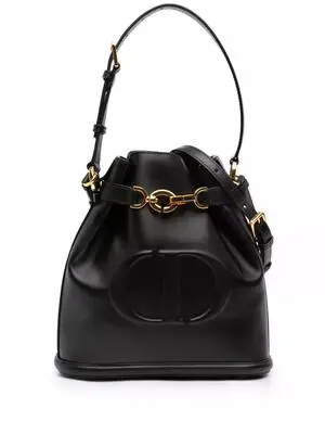 Dior 2024 Medium Calfskin Cest Bucket Bag Satchel - Black