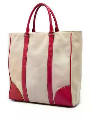 Prada Saffiano Trimmed Canvas Tote Bag
