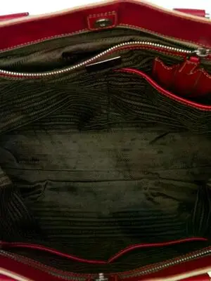 Prada Saffiano Trimmed Canvas Tote Bag
