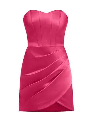 TIA DORRAINE A Touch Of Glamour Satin Mini Dress, Hot - Pink