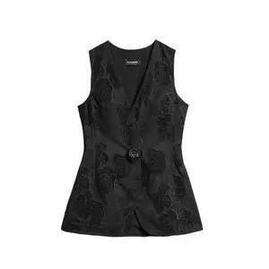 NOCTURNE Textured Tailored Vest - Black