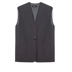 NOCTURNE Tailored V-neck Vest - Grey