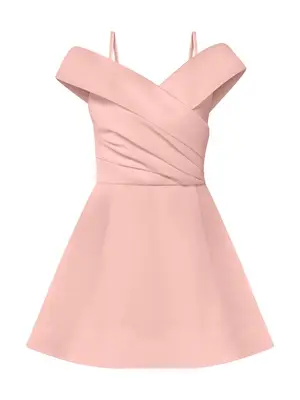 TIA DORRAINE Easy To Love Flared Satin Mini Dress Blush - Pink
