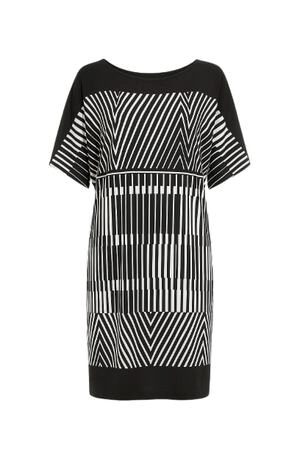 CONQUISTA Straight Print Dress - Black