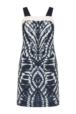 CONQUISTA Strap Detail Print Dress - Black