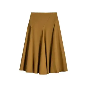 NOCTURNE Flared Midi Skirt - Brown