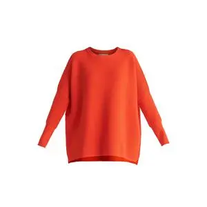 PAISIE Ribbed Crew Neck Jumper - Red
