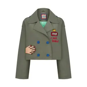 KING NAKED Vox Veil Embroidered Trenchcoat