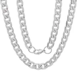 STEELTIME Stainless Steel Cuban Chain Link Necklace