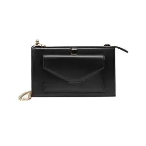 Lovard Black / Silver Black Leather Purse Wallet With Silver Hardware - Black/silver