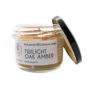 GOLD & HONEY Neutrals / Twilight Oak Amber Organic Beeswax Candle - Gold