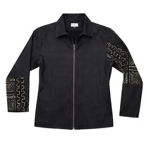 ZASTASTUDIO Blended Denim Zipper Jacket - Black