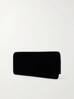 Saint Laurent Kate Velour Logo Chain Clutch
