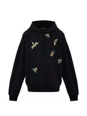 Balmain Appliqué Embellished Cotton Hoodie
