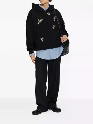 Balmain Appliqué Embellished Cotton Hoodie