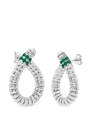 OFFICINA BERNARDI Enigma S Emerald Drop Earrings - Silver