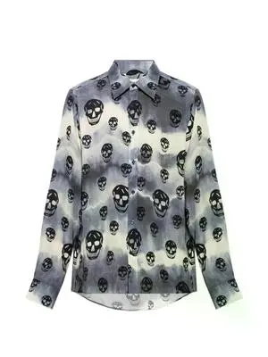 Alexander McQueen Skull-motif Tie-dye Shirt - Grey
