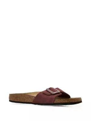 BIRKENSTOCK Madrid Cushion Suede Slides - Red