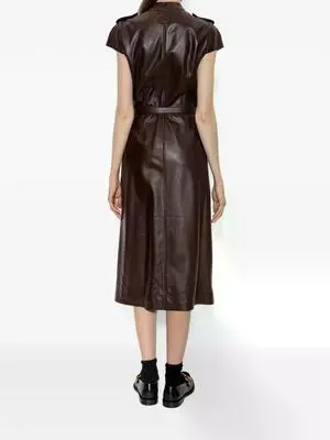 Alexander McQueen Leather Midi Dress