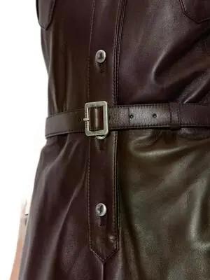 Alexander McQueen Leather Midi Dress