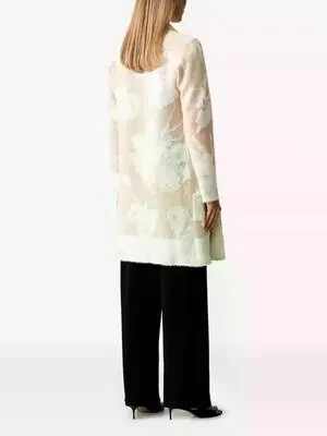 Joseph Ribkoff Floral-print Open-front Long Cardigan