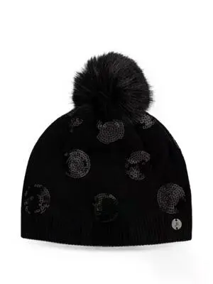 Joseph Ribkoff Sequin-embellished Pom-pom Beanie Hat - Black